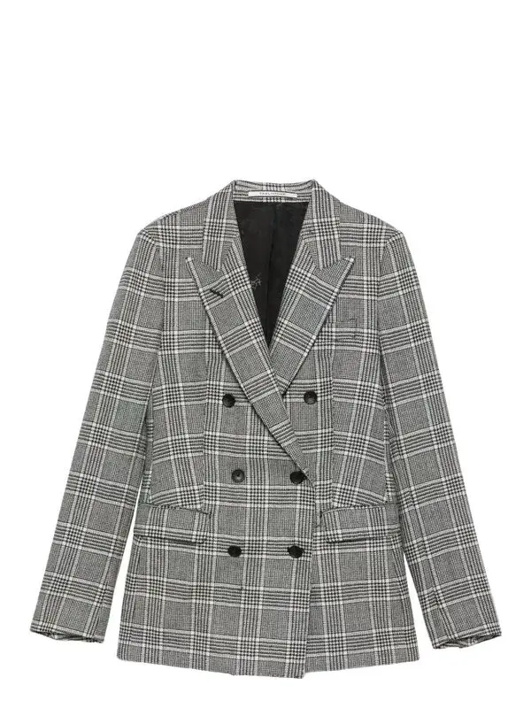 Tagliatore Check-pattern Double-breasted Blazer - Black