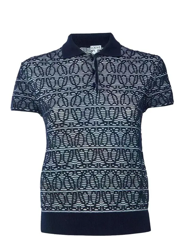 Loewe Anagram Jacquard Polo T-shirt - Blue