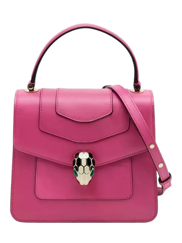 BVLGARI Serpenti Forever Leather Tote Bag - Pink