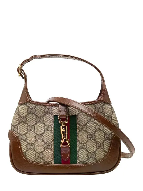 Gucci Mini Gg Supreme Web Jackie 1961 Crossbody Bag - Neutrals