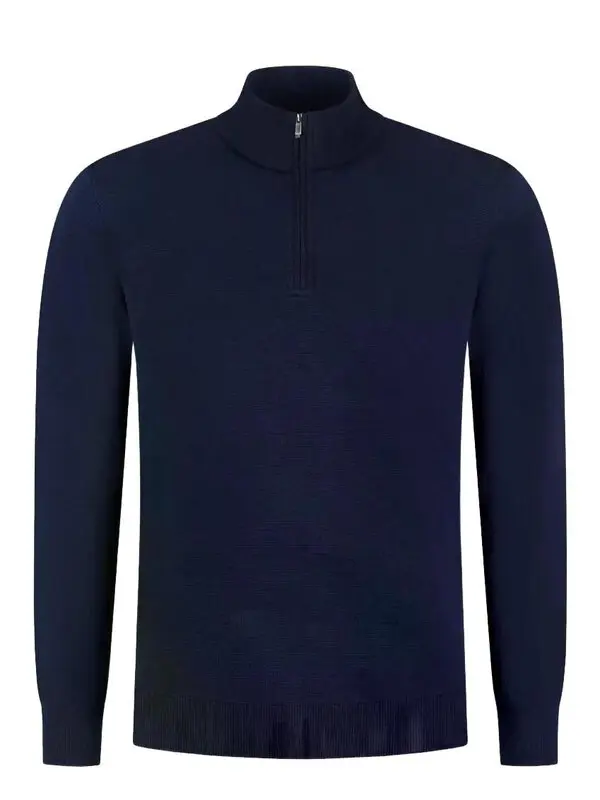 Paul & Shark Quarter-zip Knitted Sweater - Blue