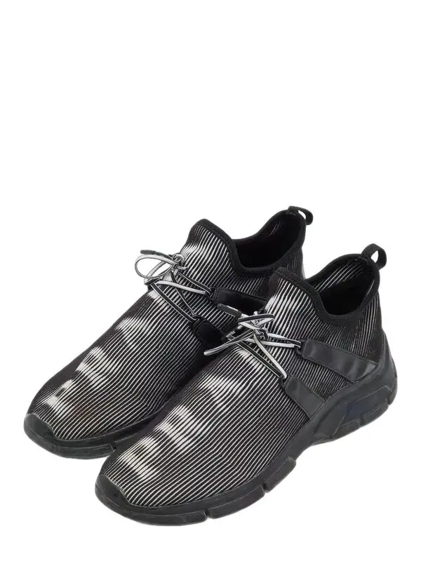 Prada Striped Knit Sneakers - Black