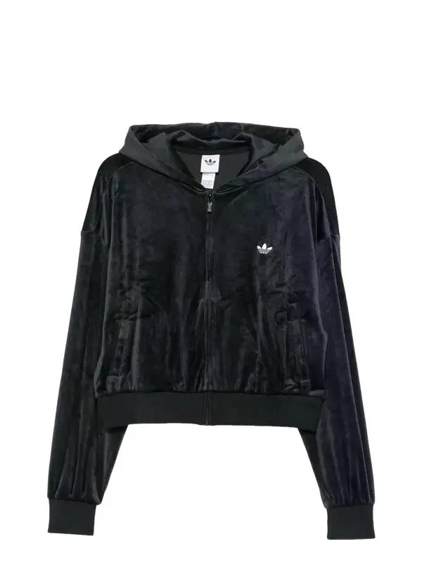 Adidas Velour Zip-up Hoodie - Blue