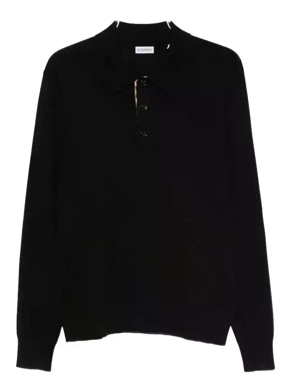 Burberry Long-sleeve Polo Shirt - Black