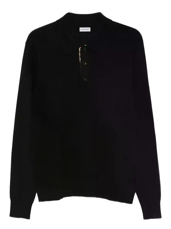Burberry Long-sleeve Polo Shirt - Black