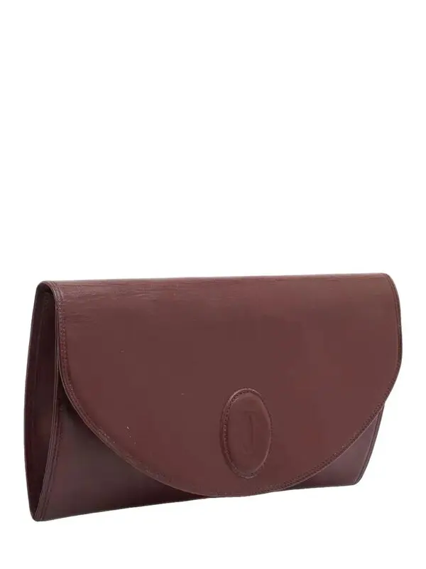 Cartier Must De Oval Emblem Clutch Bag - Red