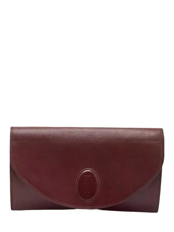 Cartier Must De Oval Emblem Clutch Bag - Red