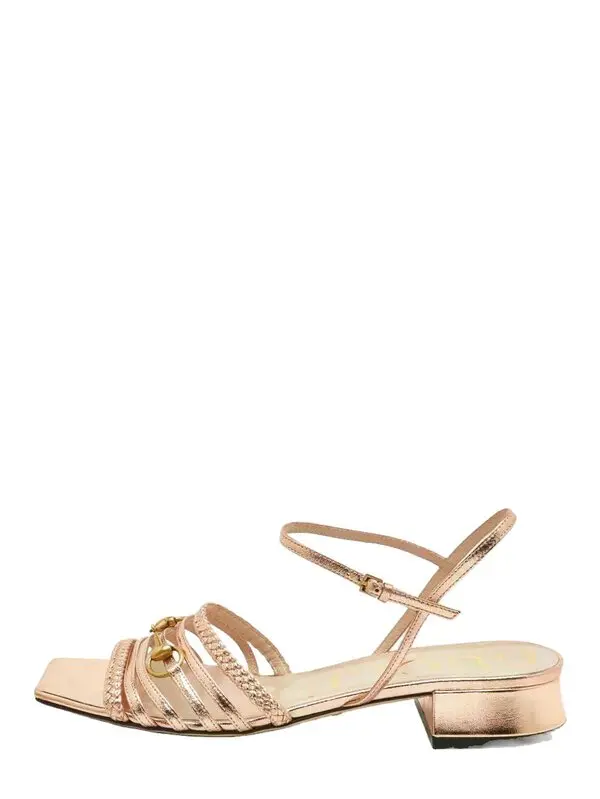 Gucci Horsebit Braided Sandals - Gold