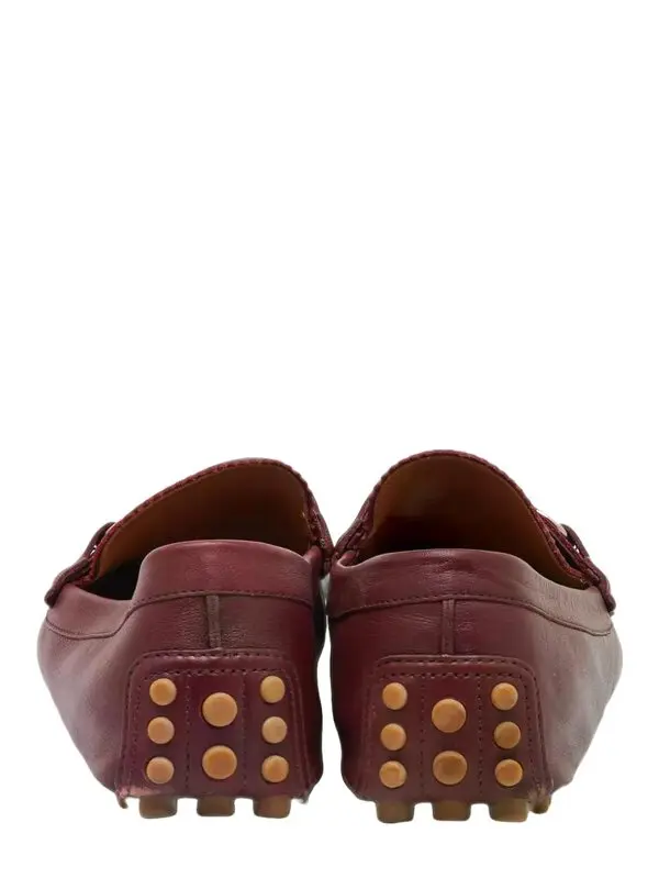 Gucci Web Horsebit Leather Loafers - Red