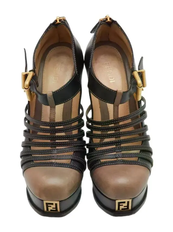 Fendi Strappy Platform Pumps - Black