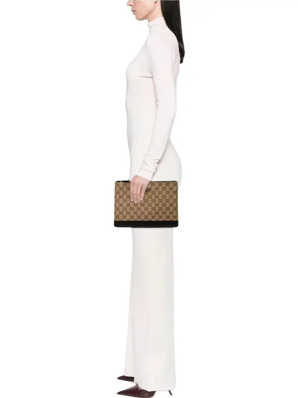 Gucci Gg Canvas Clutch Bag - Neutrals