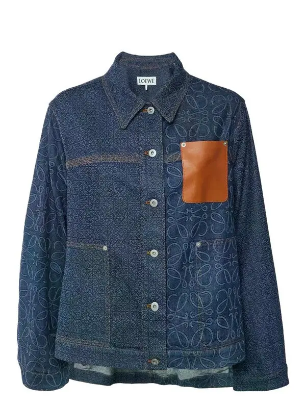 Loewe Anagram Buttoned Denim Jacket - Blue