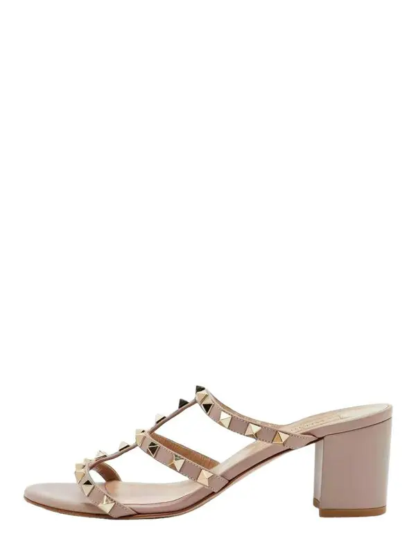 Valentino Garavani Rockstud Strappy Block Heel Sandals - Neutrals