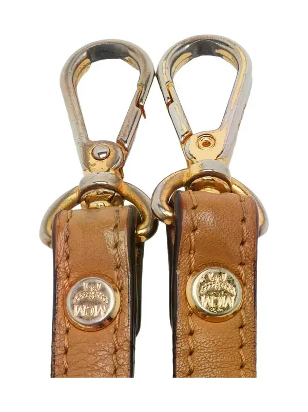 Mcm Visetos Studded Top-handle Bag - Brown