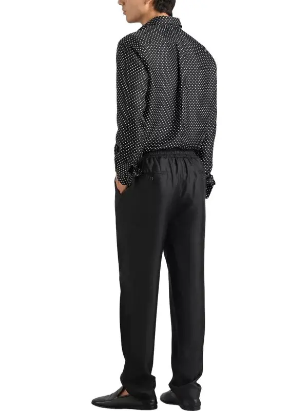 Dolce & Gabbana Polka Dot-print Martini Twill Shirt - Black