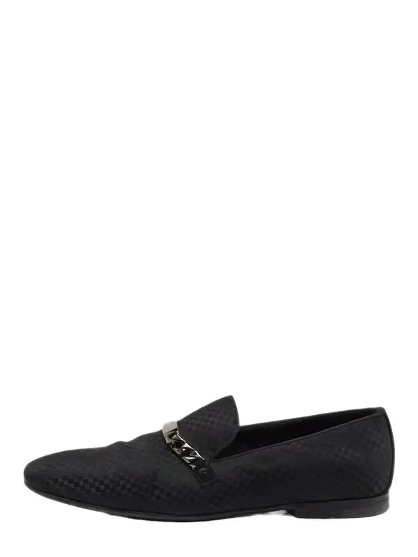 LOUIS VUITTON Damier Chain Detail Loafers - Black