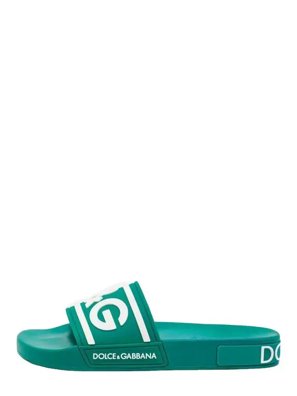 Dolce & Gabbana Logo-embossed Slides - Green