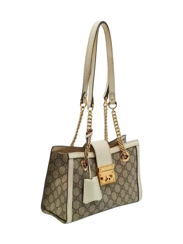 Gucci Padlock Gg Supreme Shoulder Bag - Neutrals