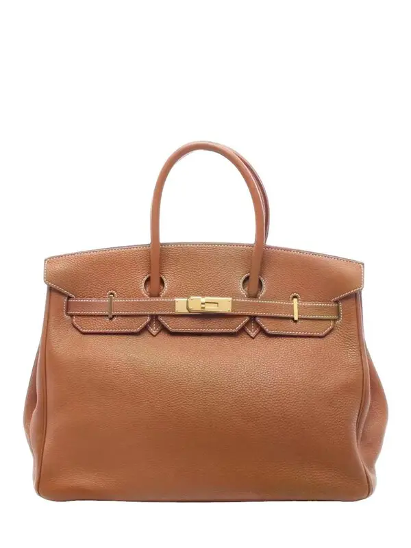 Hermès Clemence Birkin Retourne 35 Handbag - Brown