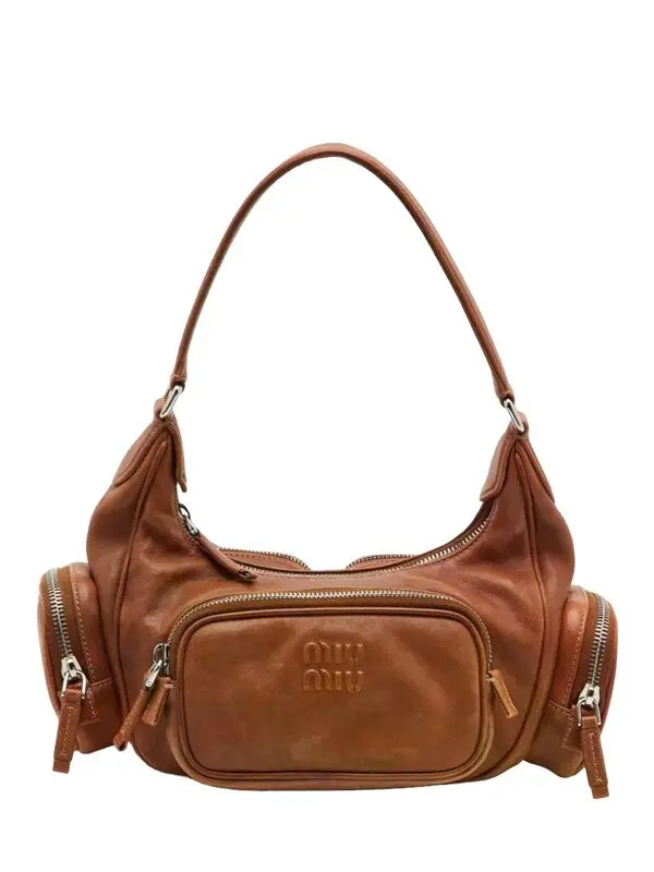 Miu Miu Multi-pocket Leather Shoulder Bag - Brown