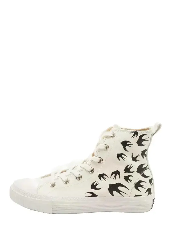 Alexander McQueen Swallow Print High-top Sneakers - White