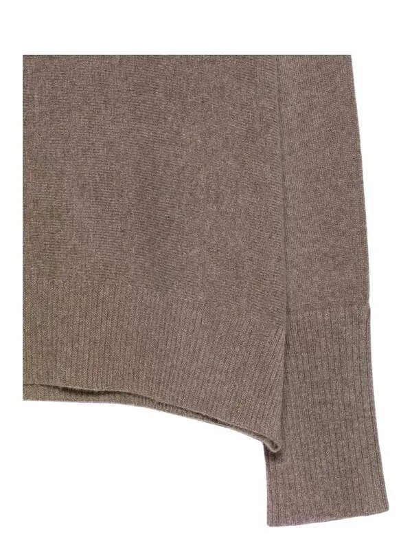 D.exterior Roll-neck Sweater With Button Cuffs - Brown