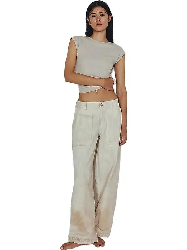 PILCRO Blake Mid-rise Relaxed Jeans - Ivory