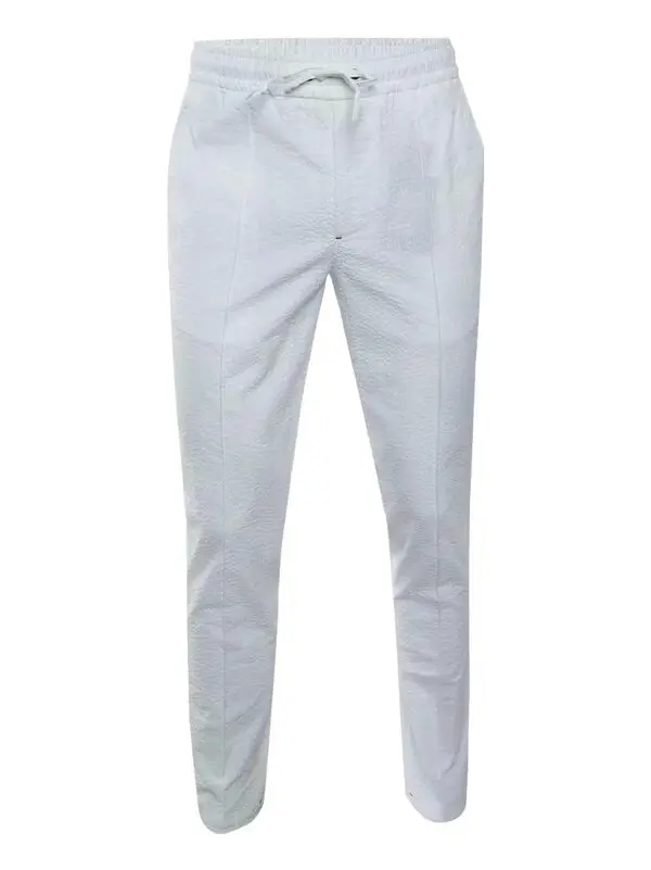 Isaia Seersucker Tapered Trousers - White