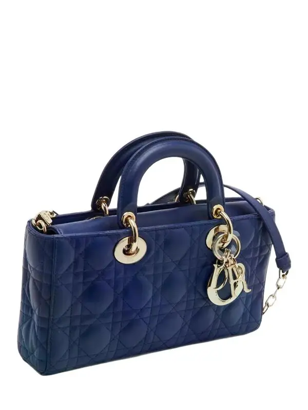 Dior 2022 Medium Lady D-joy Cannage Tote Bag - Blue