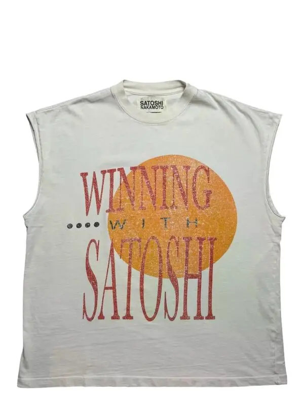 SATOSHI NAKAMOTO Winning With Sleeveless T-shirt - Neutrals