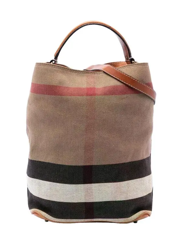 Burberry Check Canvas Ashby Bucket Bag - Brown
