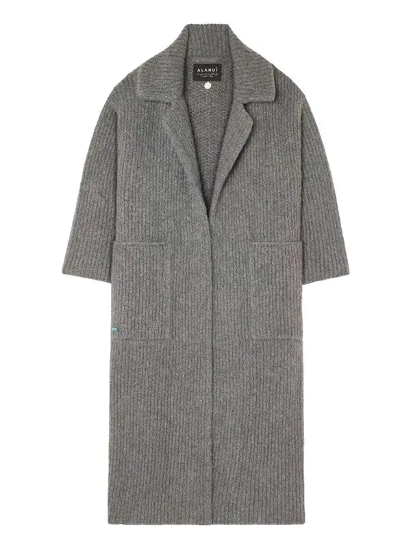 Alanui Rib-stitch Belted Coat - Grey
