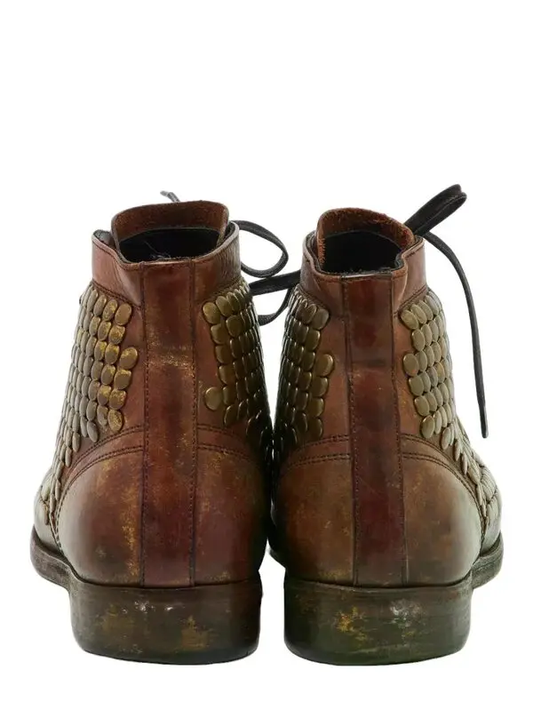 Dolce & Gabbana Cortina Studded Lace-up Ankle Boots - Brown