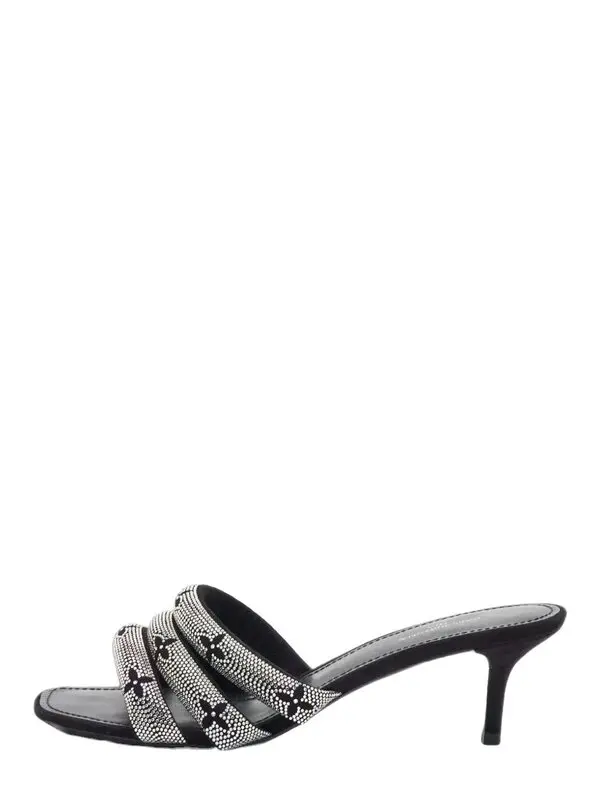 LOUIS VUITTON Monogram Crystal-embellished Sandals - Grey