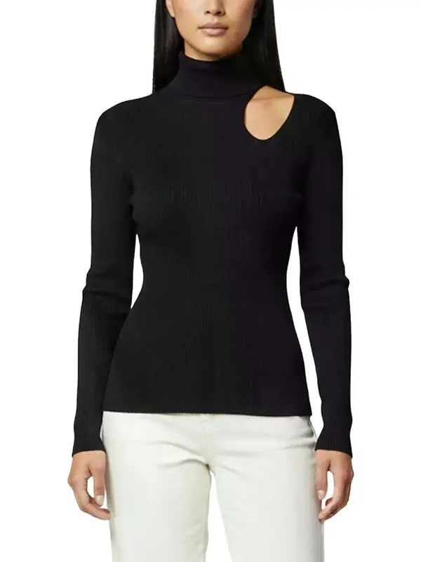 Fendi Rib-knit Cut-out Top - Black