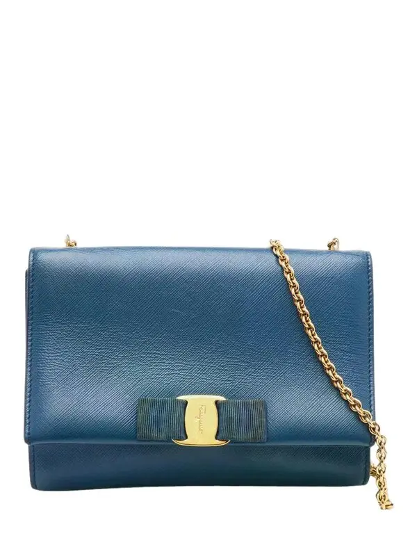 FERRAGAMO Vara Bow Shoulder Bag - Blue
