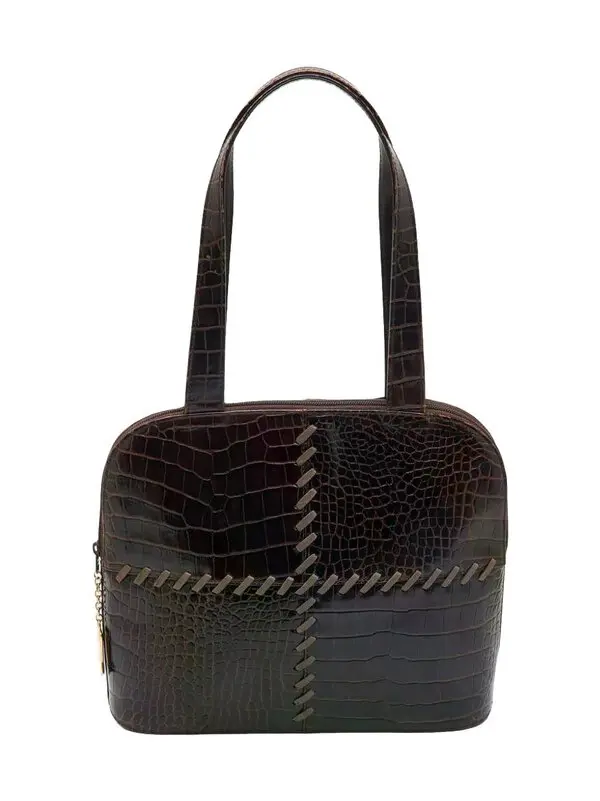 Saint Laurent Crocodile-embossed Shoulder Bag - Brown