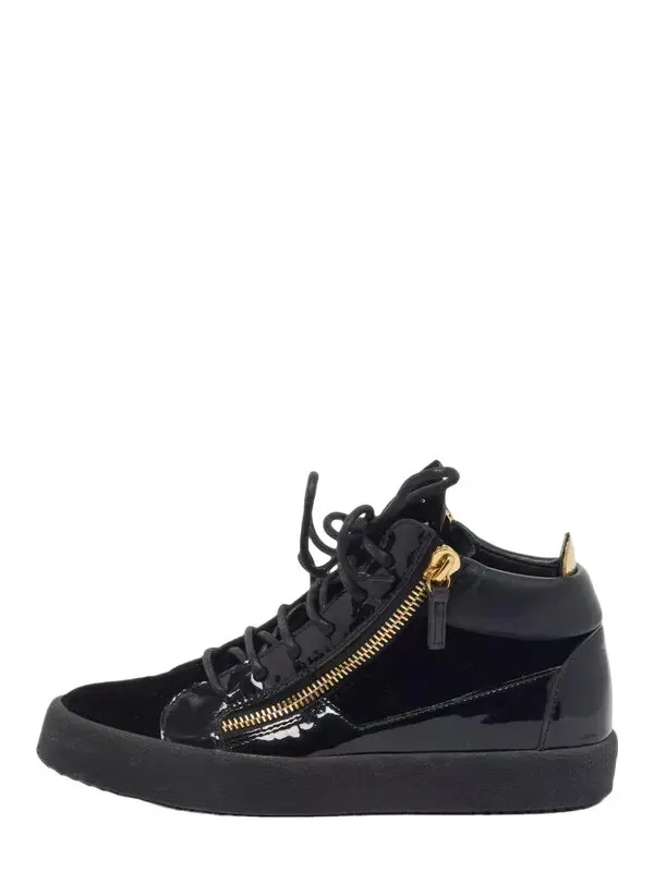 GIUSEPPE ZANOTTI Kriss Patent-leather Sneakers - Black