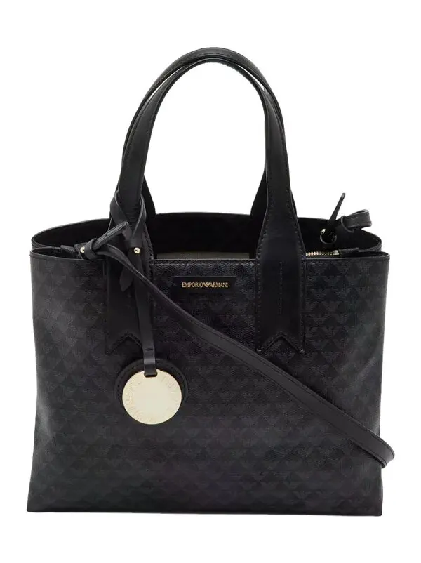 Emporio Armani Logo Charm Tote Bag - Black