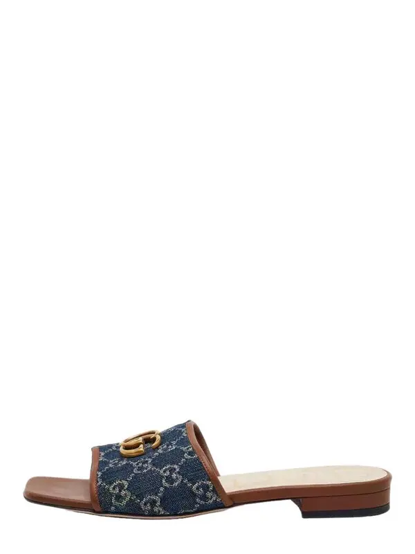 Gucci Gg Denim Slide Sandals - Blue