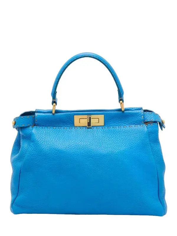 Fendi Medium Peekaboo Selleria Tote Bag - Blue