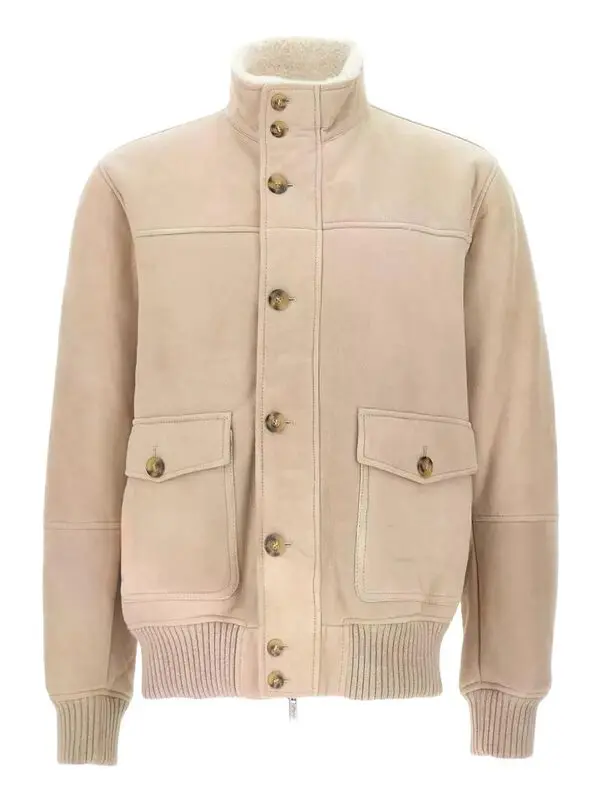VOLFAGLI FIRENZE Trevi Shearling-lined Suede Jacket - Neutrals