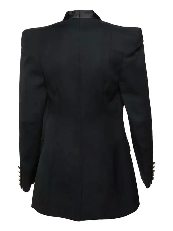 Balmain Satin-trim Open-front Blazer - Black