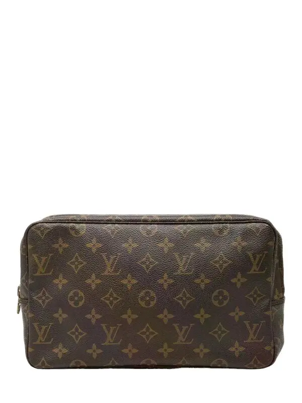 LOUIS VUITTON Monogram Canvas Trousse Toilette 28 Clutch - Brown