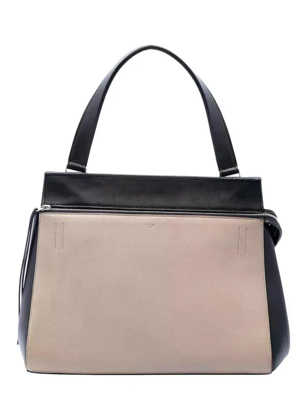 Celine Medium Bicolor Leather Handbag - Black