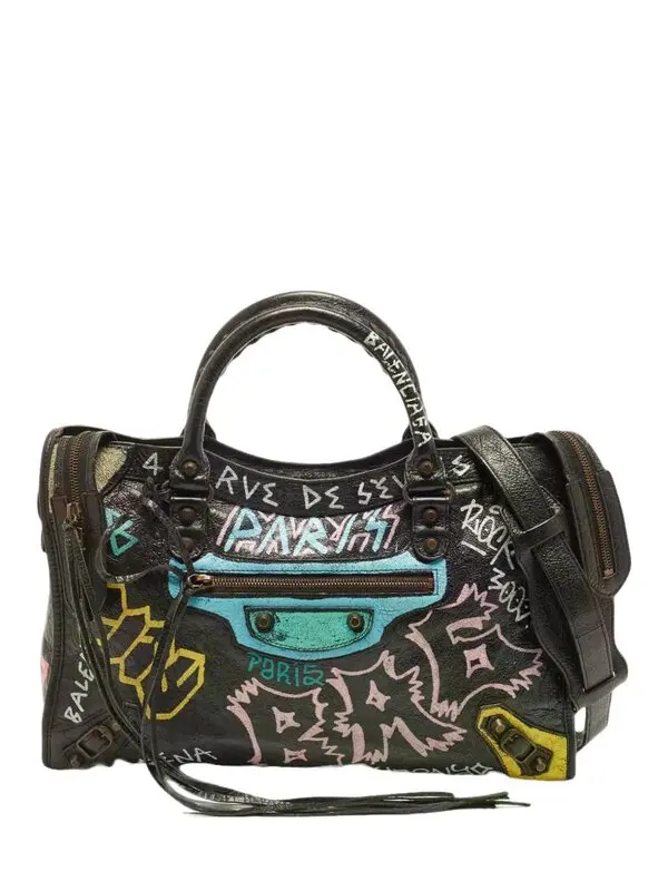 Balenciaga Graffiti Classic City Shoulder Bag - Black