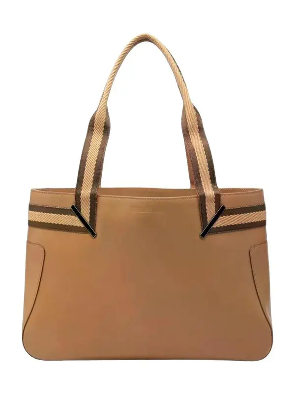 Gucci Calfskin Web Handbag - Brown