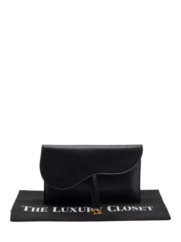 Dior 2023 Medium Saddle Clutch Bag - Black