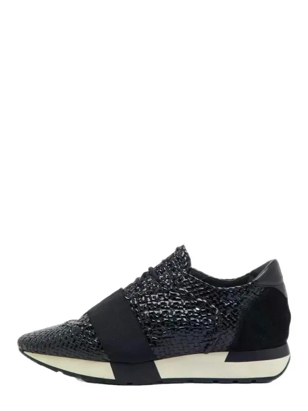 Balenciaga Race Runner Woven Sneakers - Black