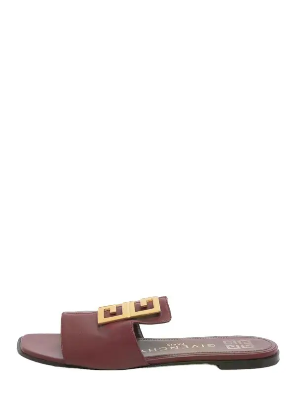 Givenchy 4g Leather Slide Sandals - Red